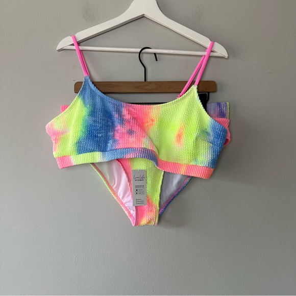 Cupshe | Swim | Nwt Cupshe Tie Dye Neon Two Piece Swimsuit Bikini Xl ...